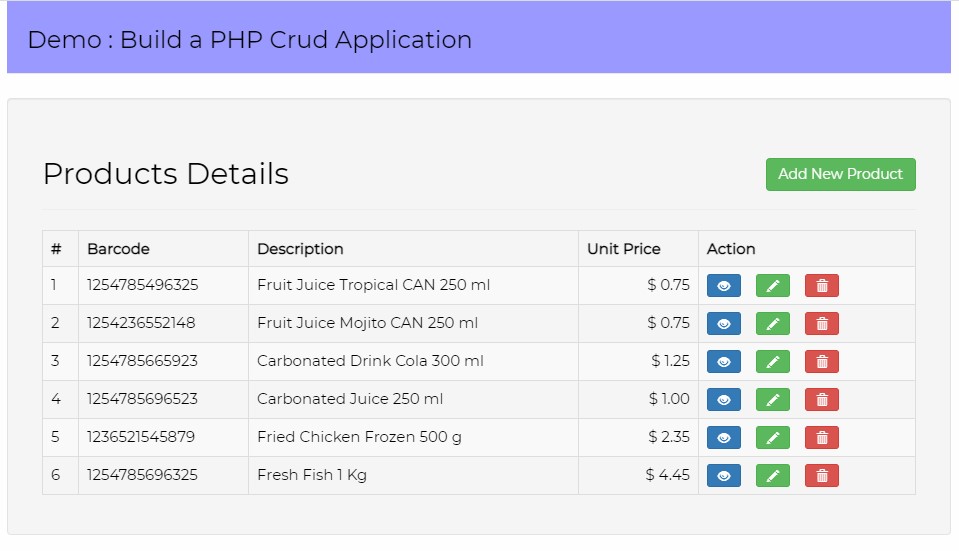 PHP CRUD Application Without Any Framework